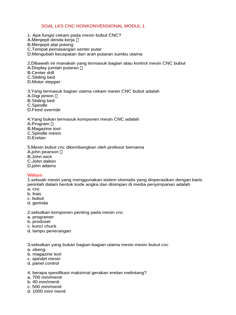 Soal CNC XI TPM 3 | PDF