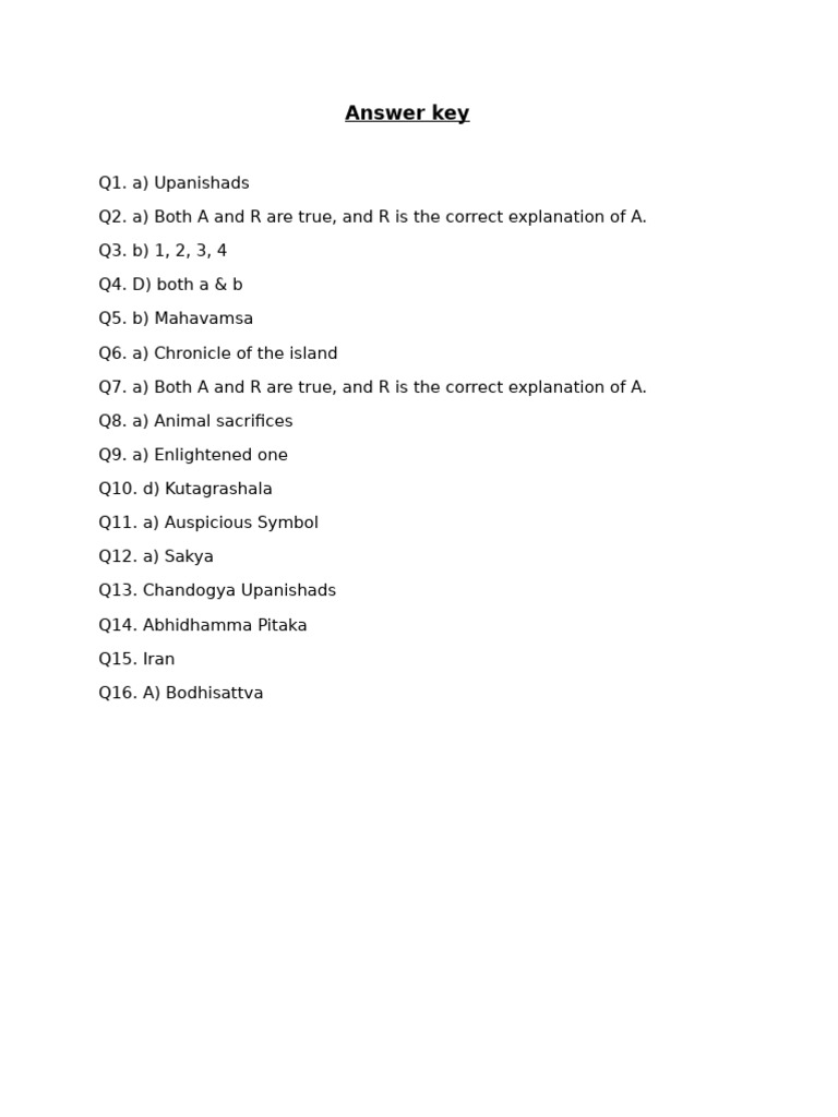 Answer Key | PDF