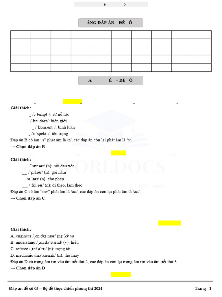 HDG de So 05 Mon Tieng Anh | PDF