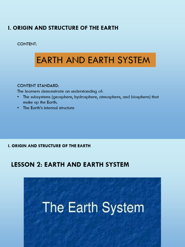Lesson 2 Earth System E0LS | PDF