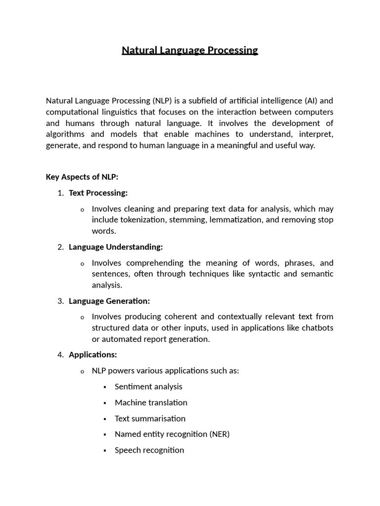 Natural Language Processing | PDF