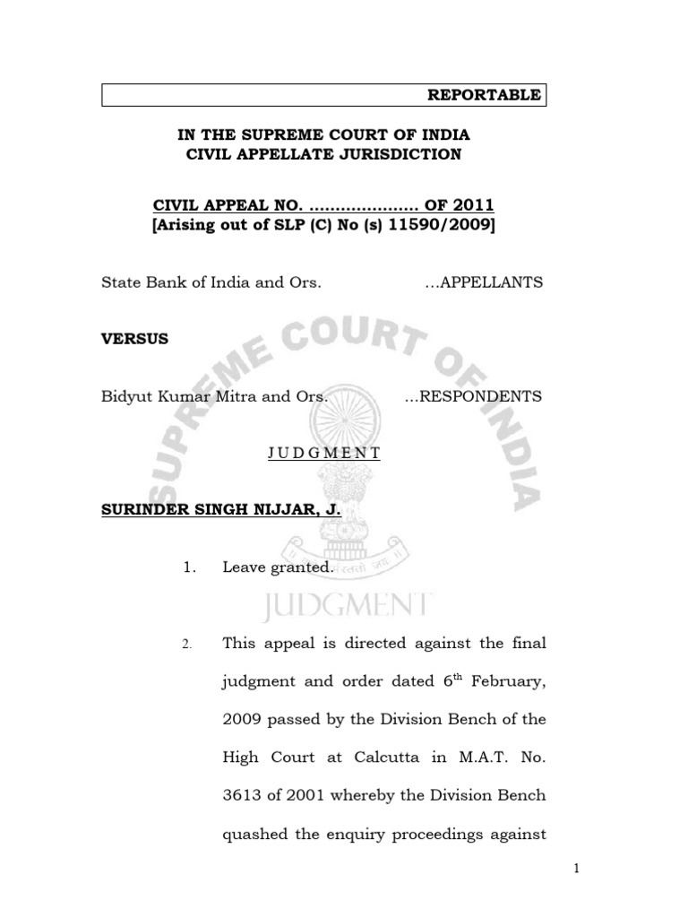Reportable in The Supreme Court of India Civil Appellate Jurisdiction ...