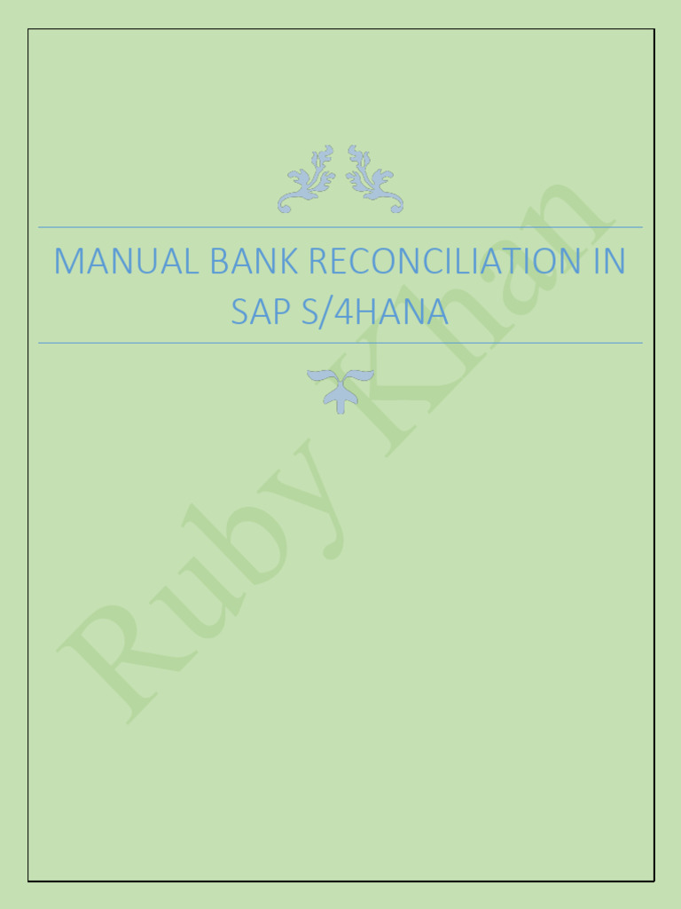 Manual Bank Reconciliation in SAP S - 4hana | PDF