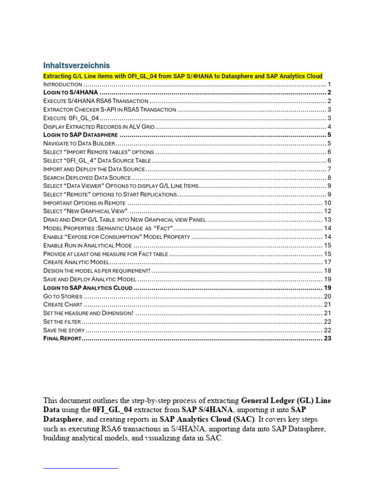 Extracting GL Data to SAP Analytics Cloud | PDF | Software | Computers
