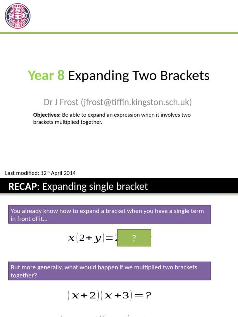 2a2 Expanding Multiple Brackets | PDF
