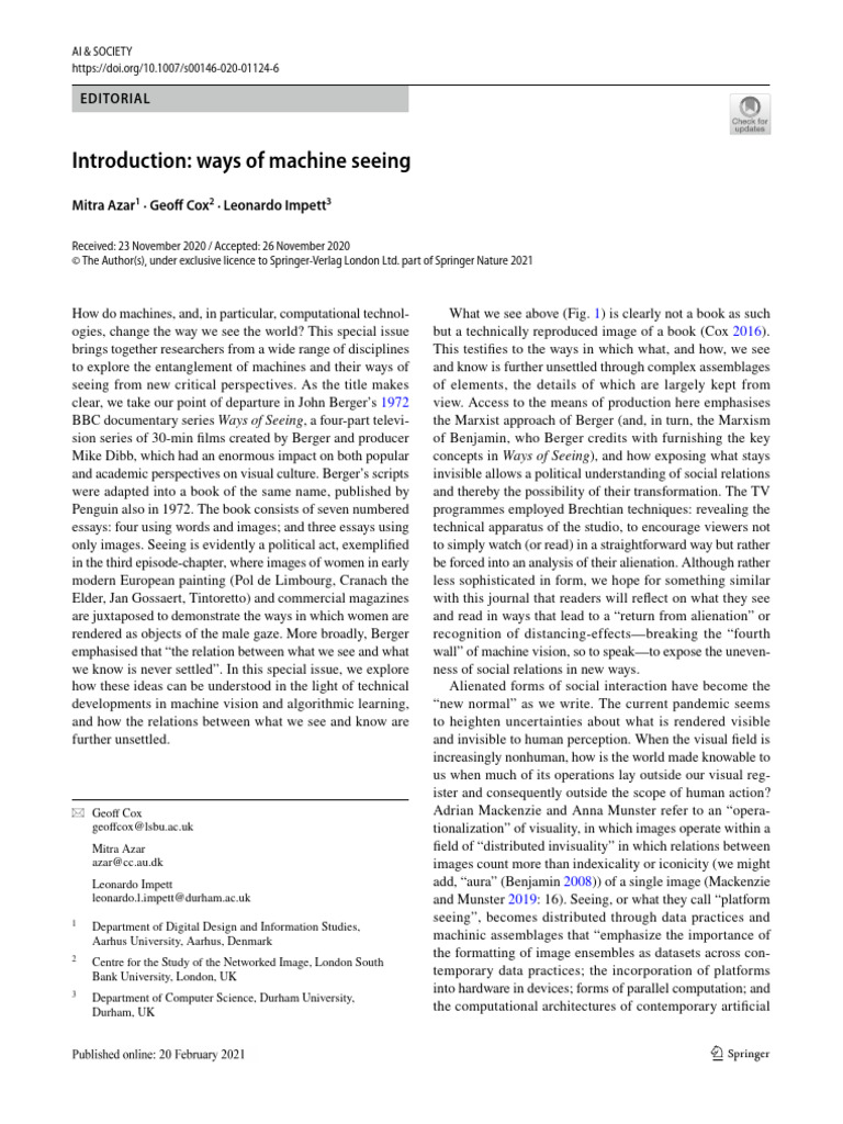 Editorial To AI and Society Special Issu | PDF