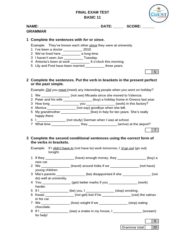 Final Exam Test Basic 11 | PDF | Language Arts & Discipline