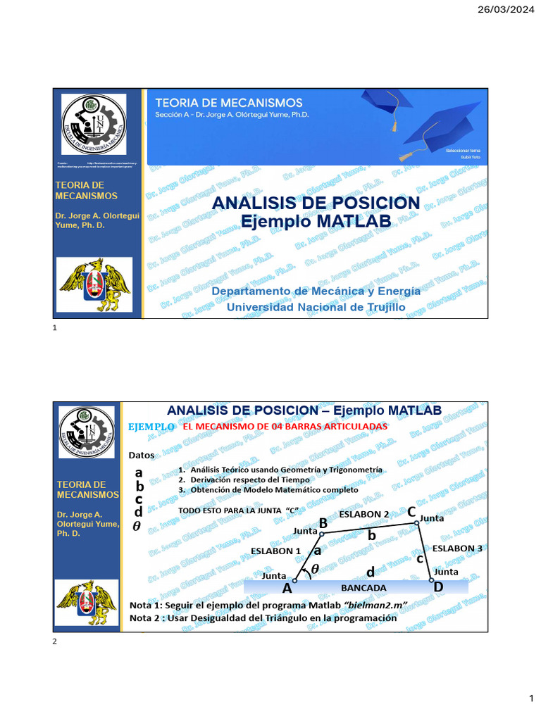 4.Analisis de Posicion Ejemplo MATLAB (2) | PDF