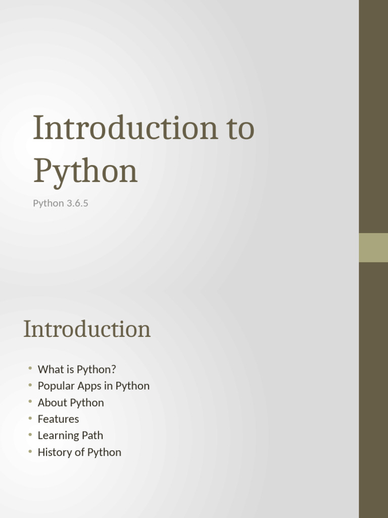Introduction To Python | PDF
