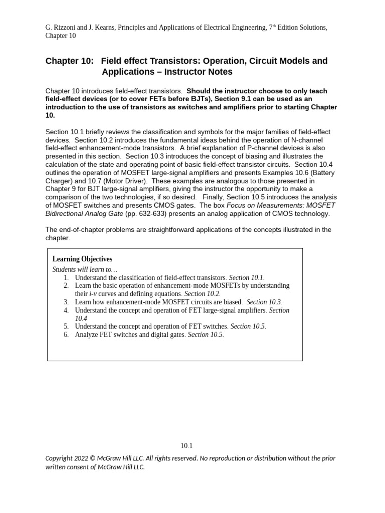 Rizzoni Principles 7e Ch10 ISM | PDF