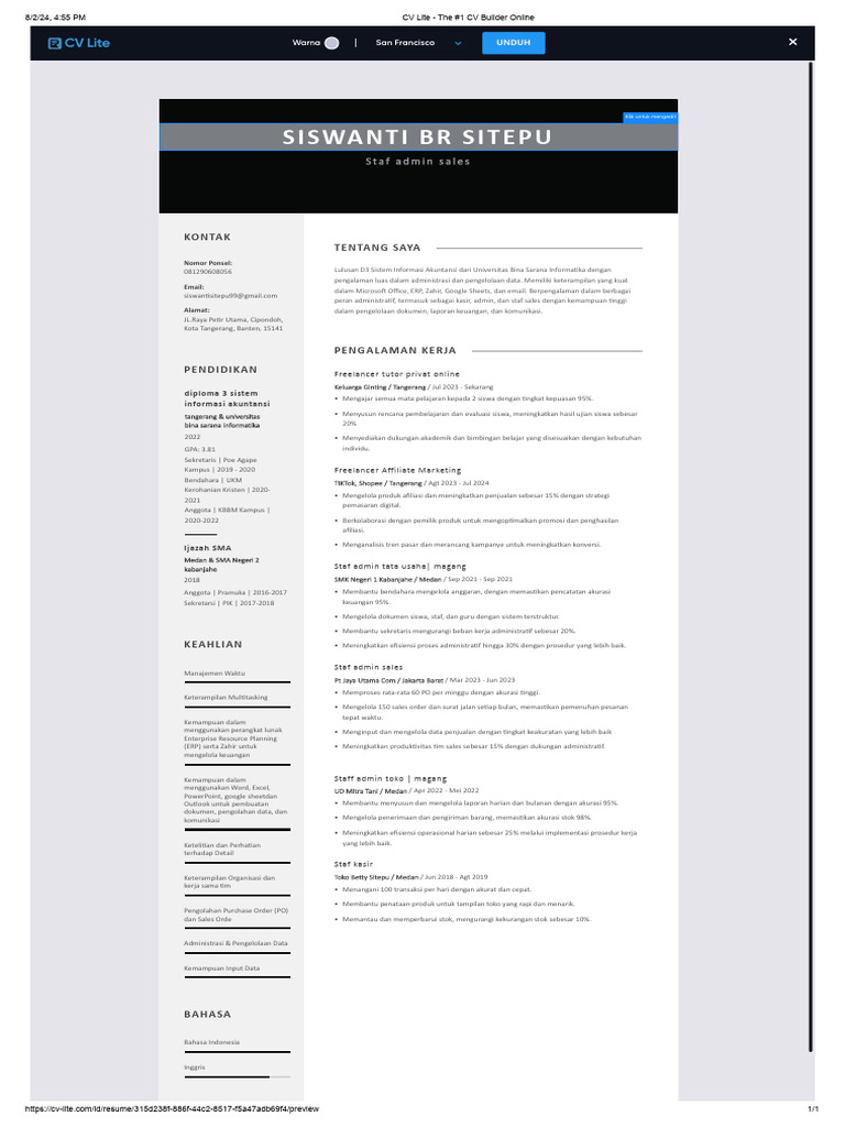 CV Lite - The #1 CV Builder Online | PDF