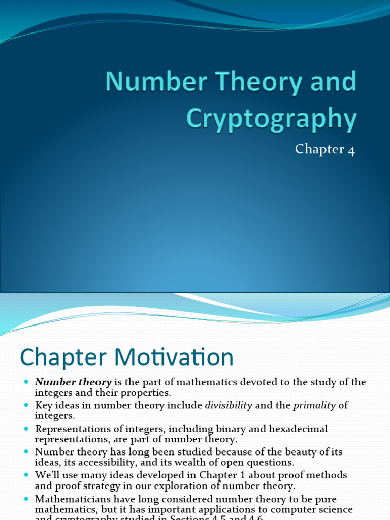 Chapter4-Number Theory and Cryptography | PDF