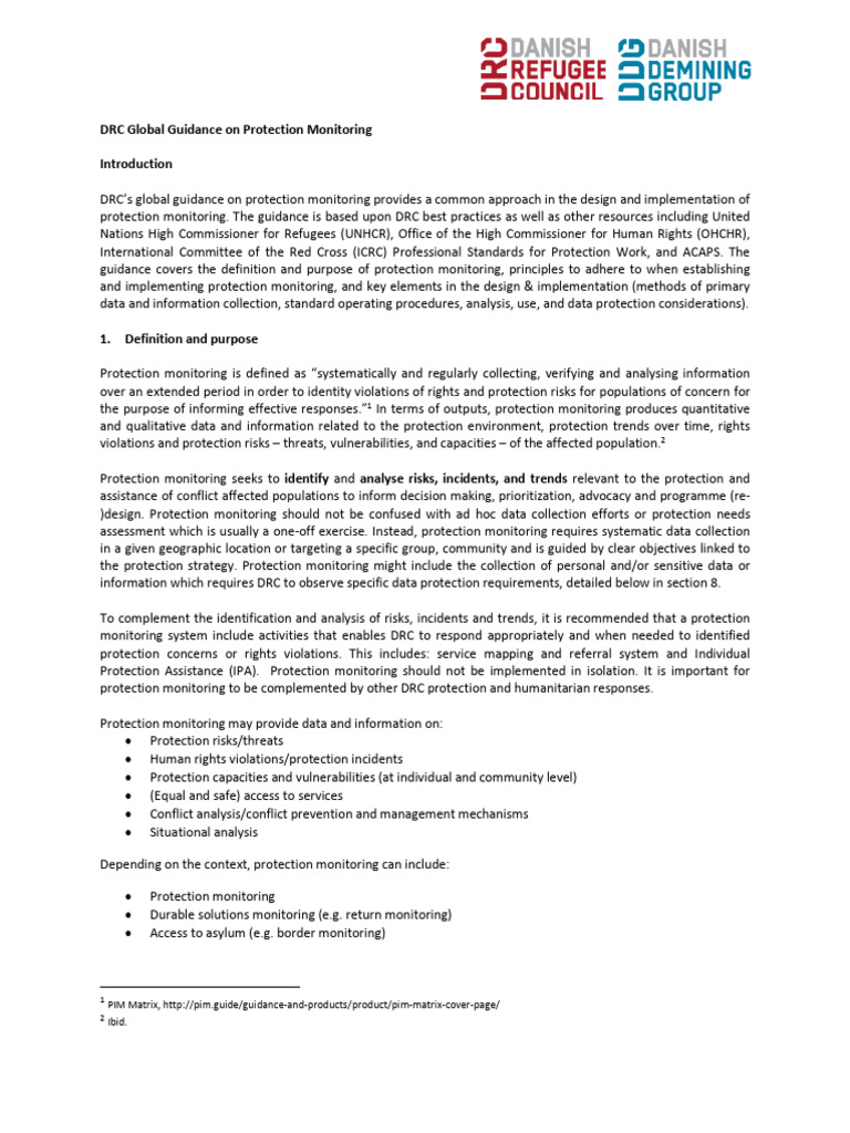 Protection Monitoring - Guidance - 2017 | PDF