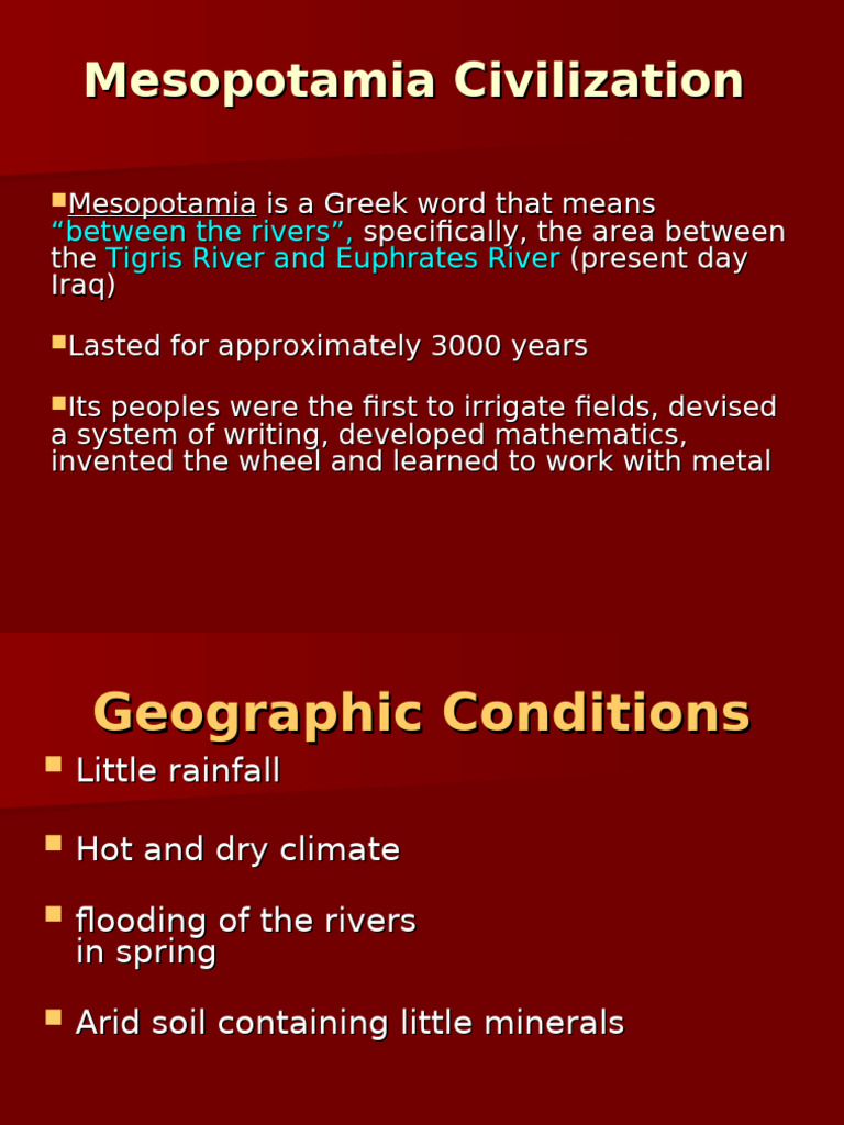 Mesopotamia 1 | PDF