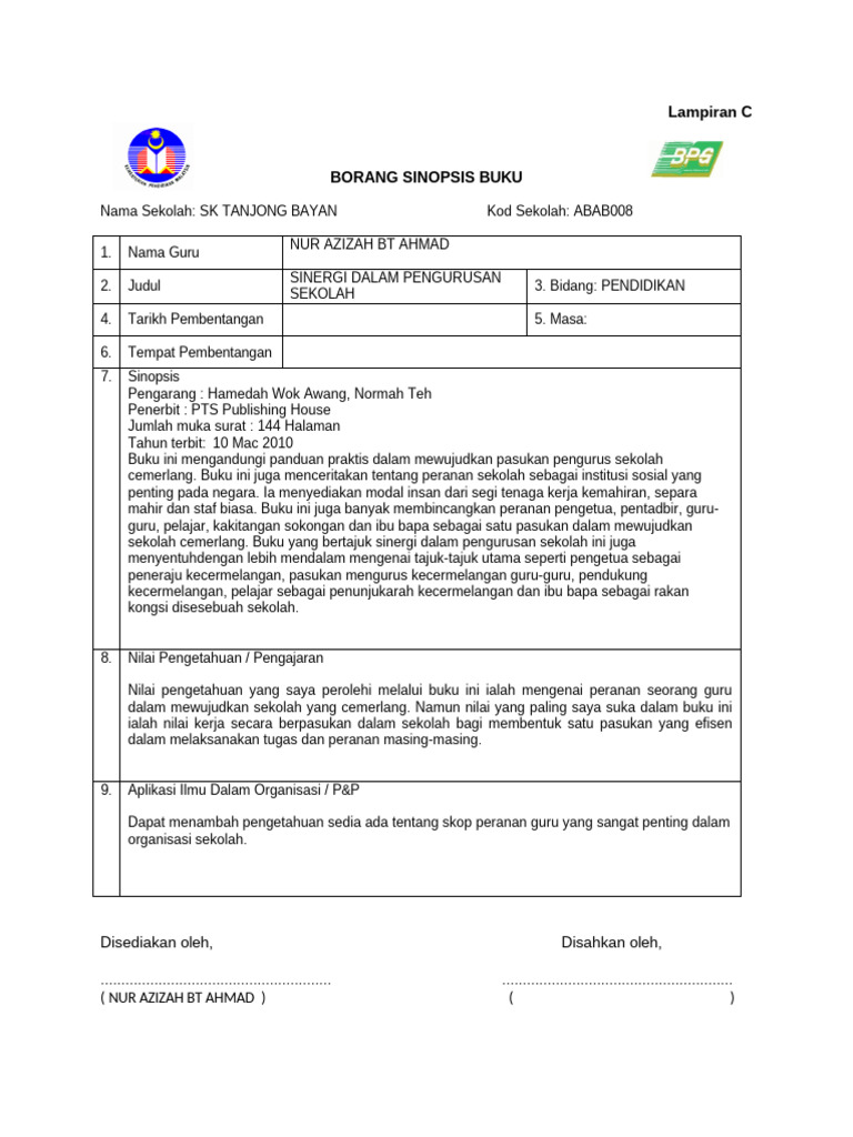 Ladap Sinopsis Buku 2020doc | PDF