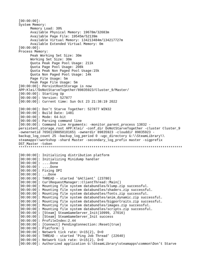Master Server Log | PDF