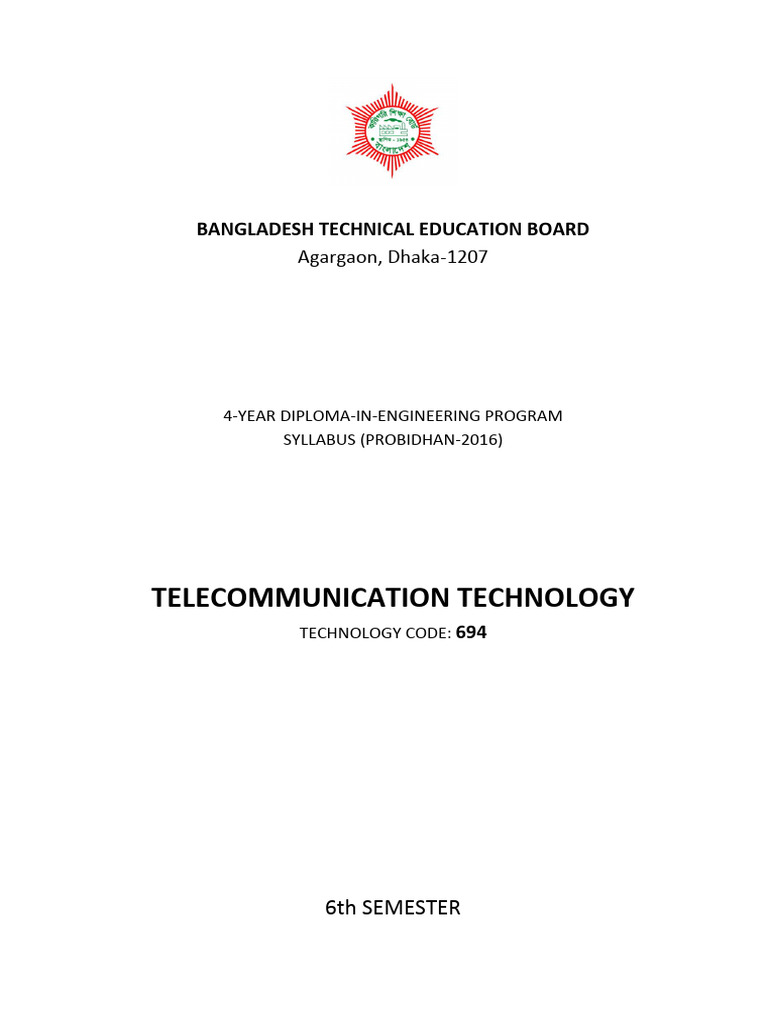 694 Telecommunication Technology 6th Sem | PDF