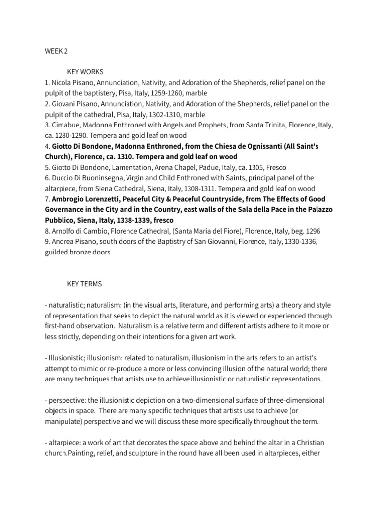 Western Art History 2 Notes | PDF