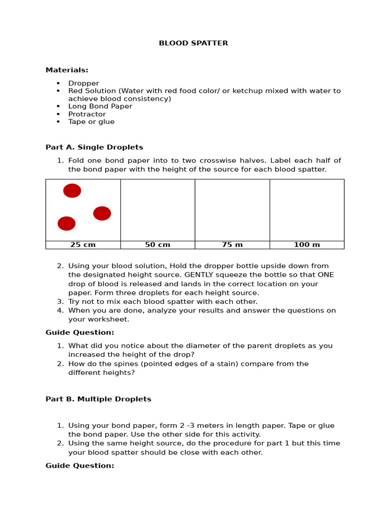 Blood Spatter | PDF