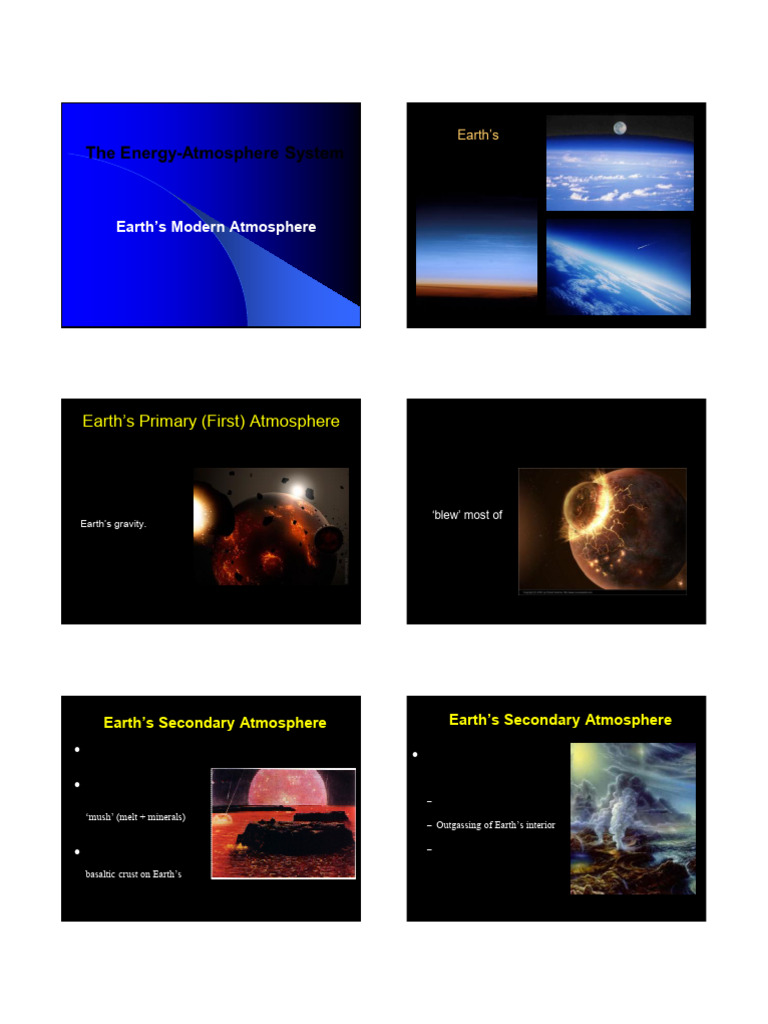 Earth's Atmospheric Evolution Explained | PDF | Atmosphere Of Earth ...