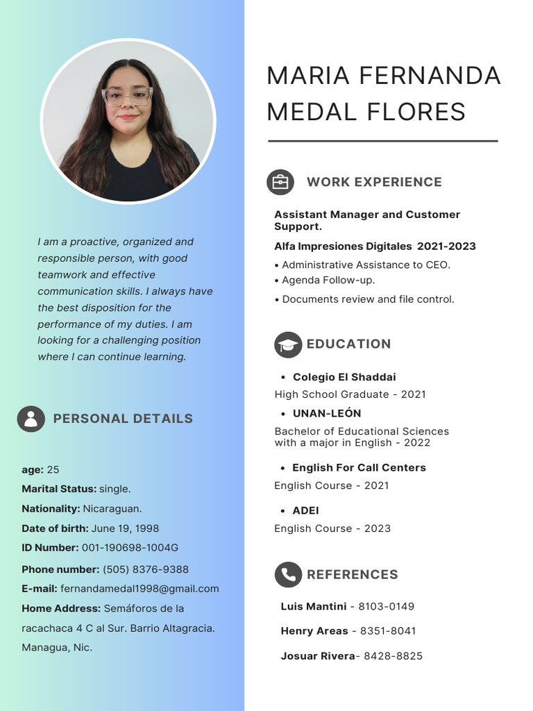 Maria Medal English CV | PDF