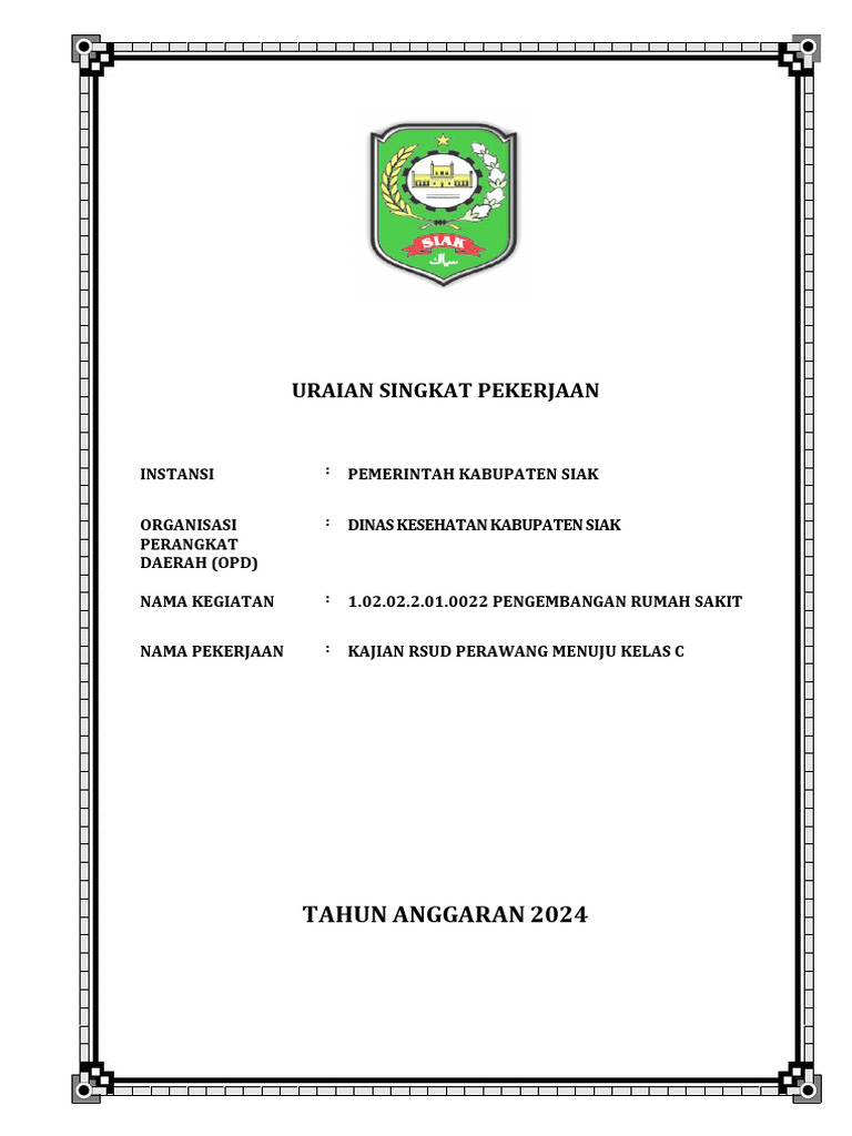 URAIAN Kajian RSUD Perawang Menuju Kelas C | PDF