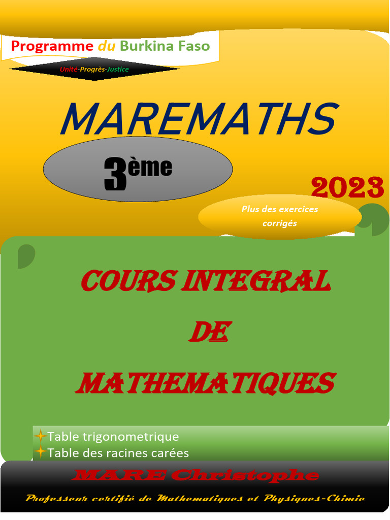 Cours de Maths 3ème MC | PDF