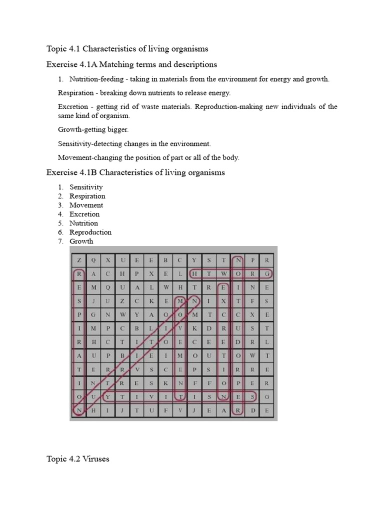 Grouping and Identifying An Organisms Workbook Answers Grade 6-1 | PDF