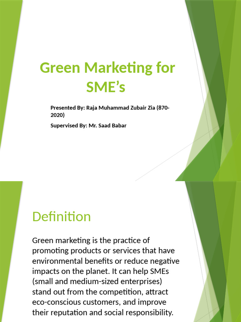 Green Market For SME Presentation | PDF | Small And Medium Sized ...
