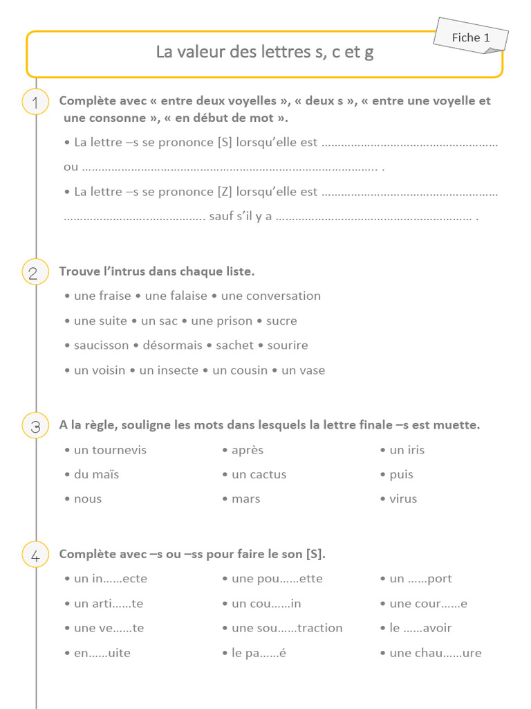 Application Les Valeurs Des Lettres S C Et G | PDF