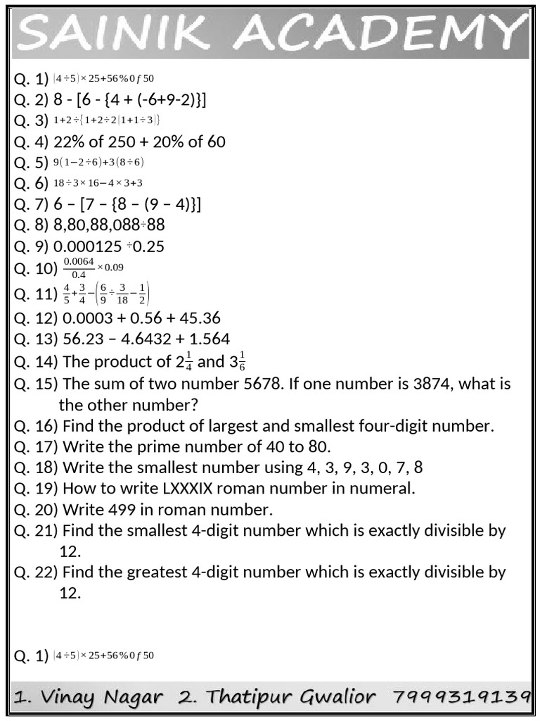 Test 2 (Number System) 2024 - 25 | PDF