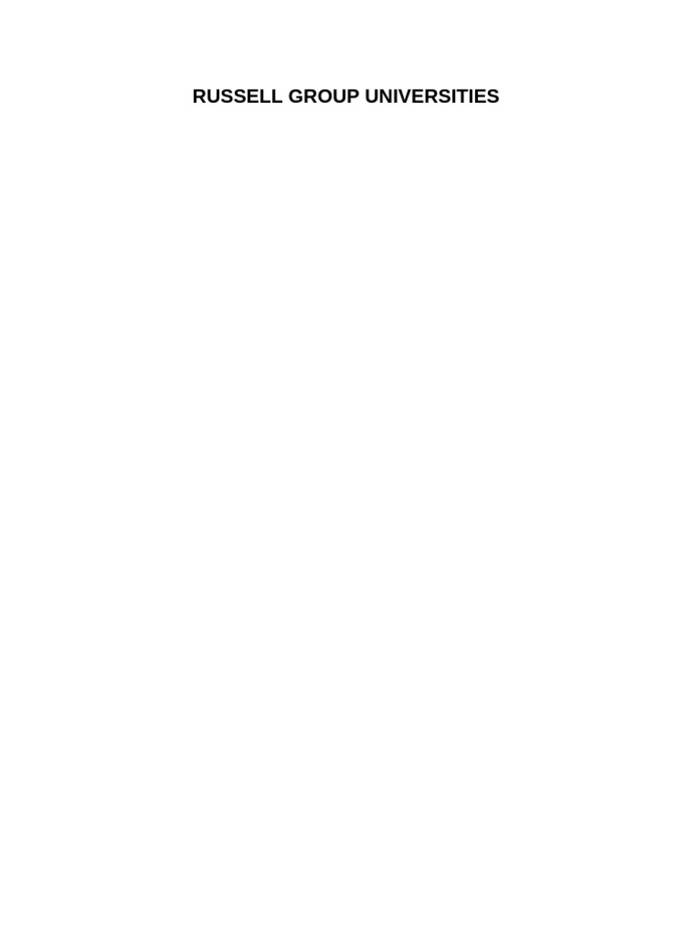 Russell Group Universities | PDF