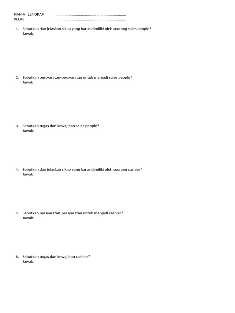 Tugas 3 Sales People Dan Cashier | PDF