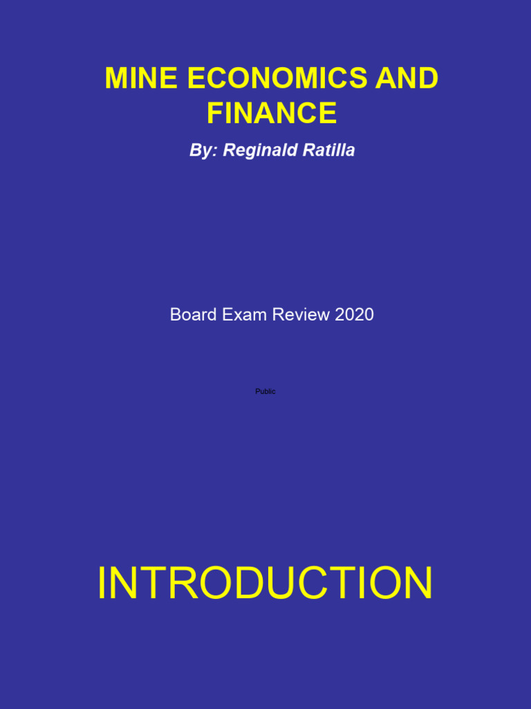 Mine Economics 2020 | PDF