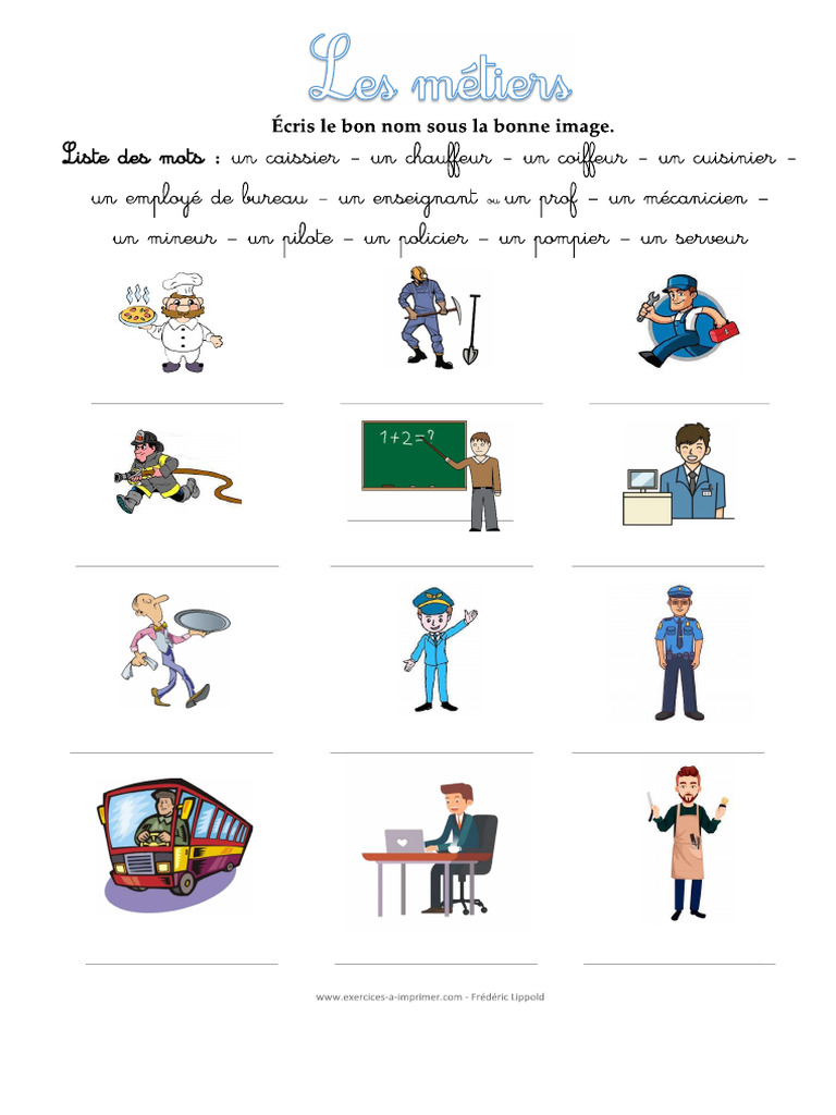 Exercice Sur Les Métiers | PDF