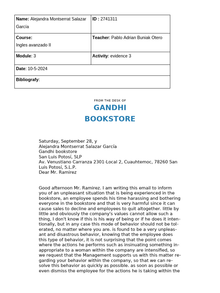 Evidence 3 Ingles Avanzado 2-2 | PDF