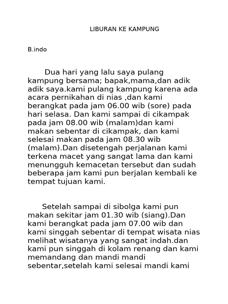 Contoh Teks Past Tense | PDF