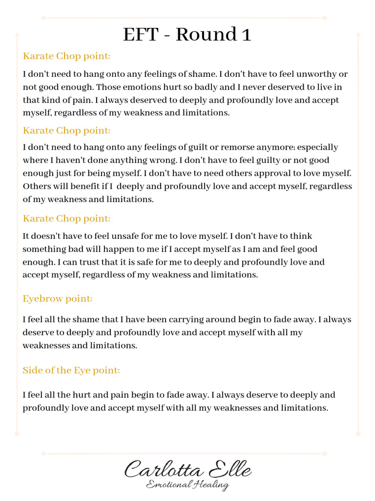 EFT-Self Love Script - 1 | PDF | Shame | Psychology