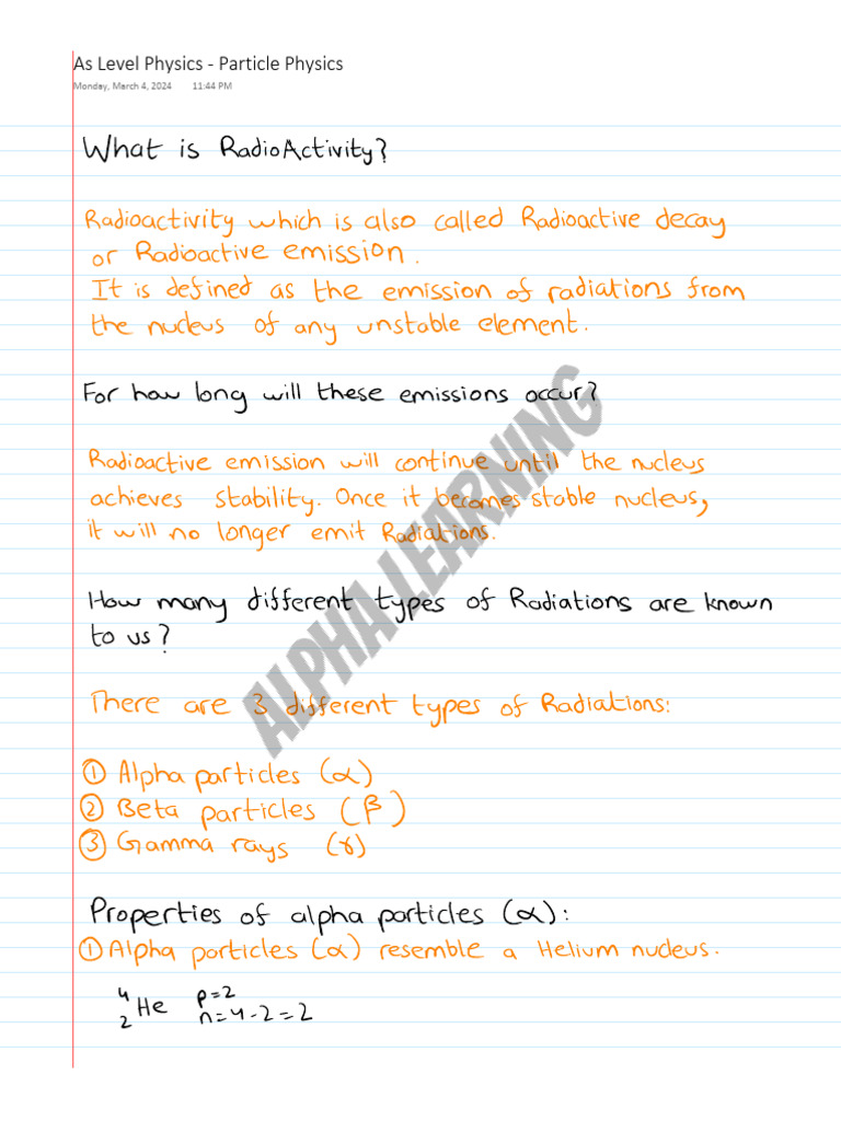 As Level Physics Particle Physics Watermark | PDF