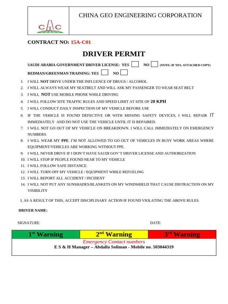 Driver's Permit Staff | PDF