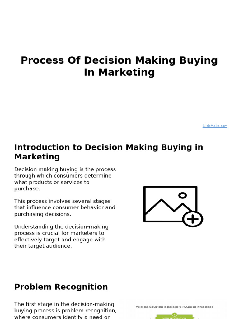 Process of Decision Making Buying in Marketing | PDF
