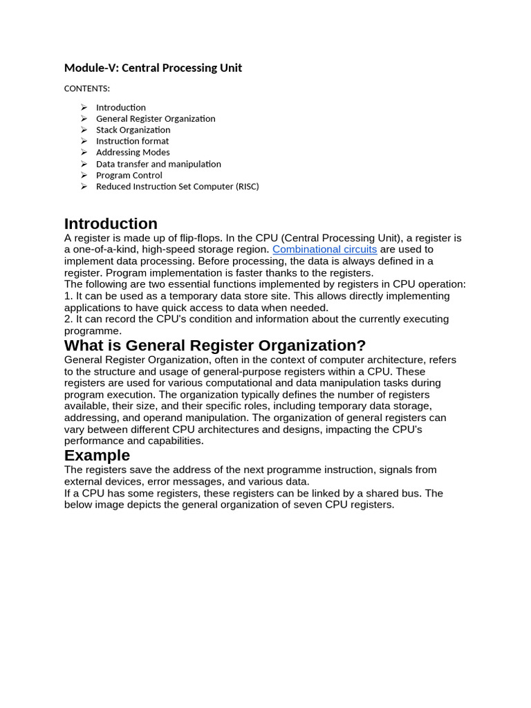 Module5 - Upto General Register Organization | PDF | Central Processing Unit | Computer Hardware