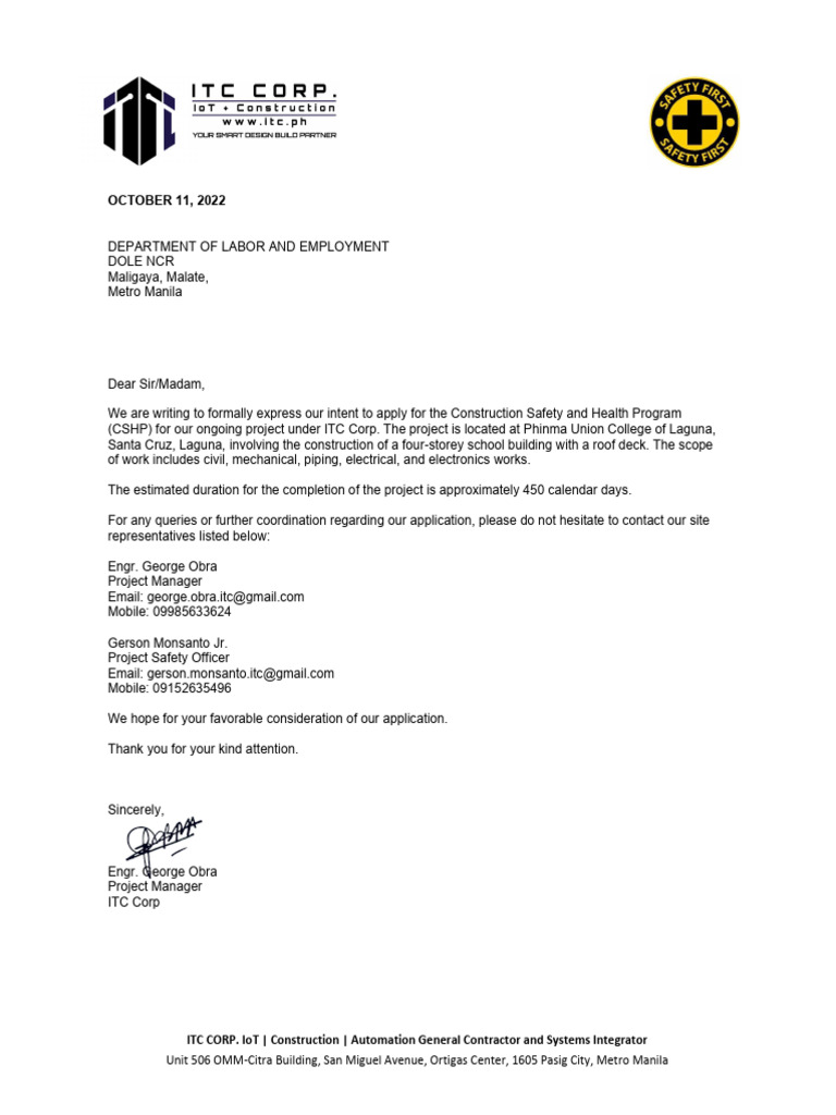 Letter of Intent-Dole | PDF