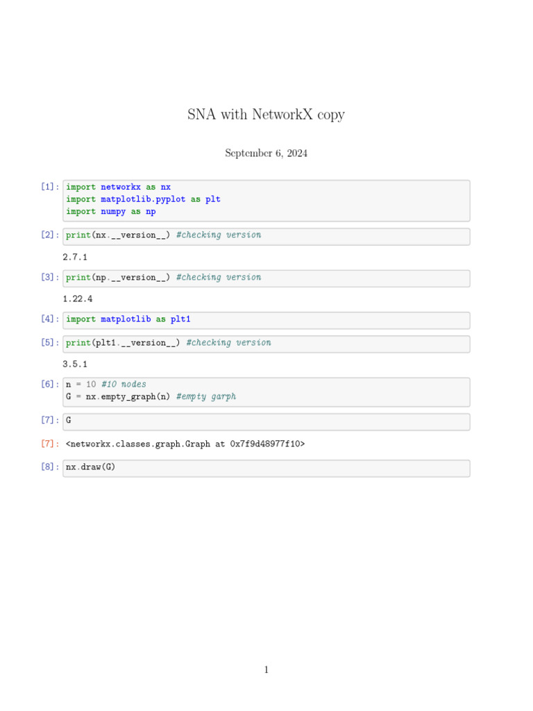 SNA With NetworkX | PDF