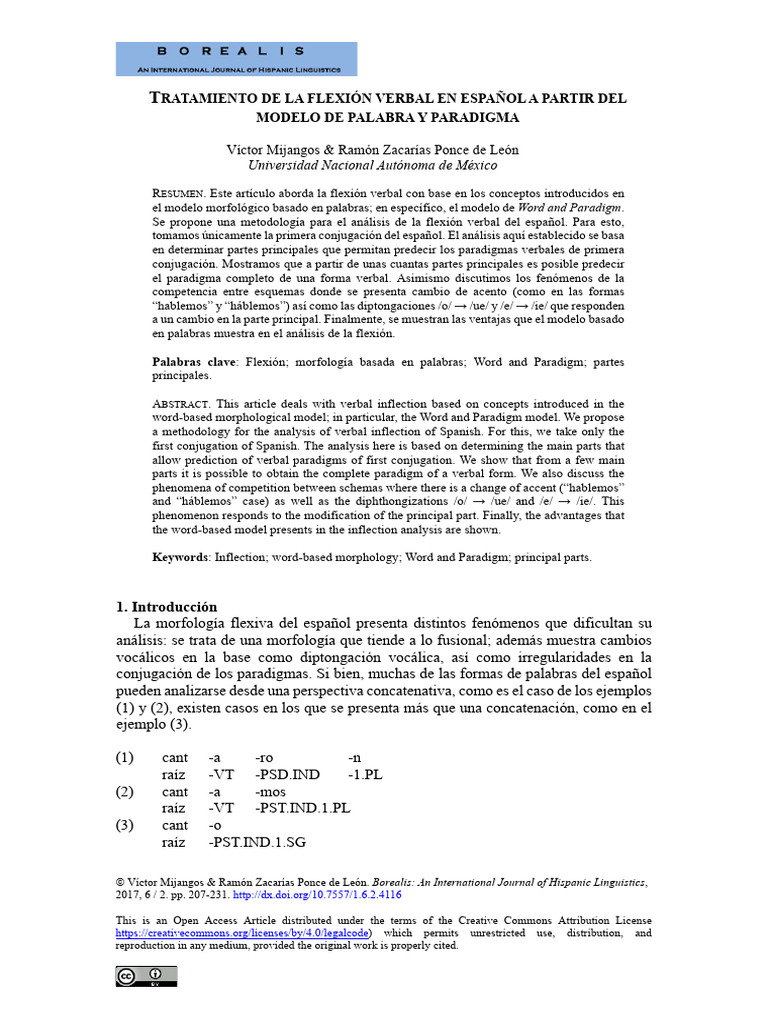 Tratamiento de La Flexion Verbal en Espa-1 | PDF | Palabra | Verbo