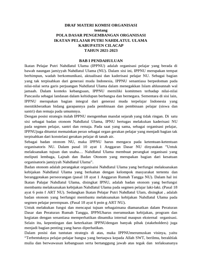 IPPNU Cilacap Organizational Development | PDF