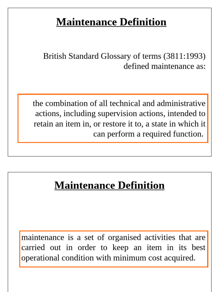Lec1-Maintenance Definition 1 | PDF