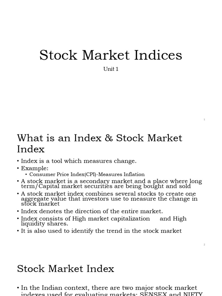 Understanding Stock Market Indices | PDF | Stock Market Index | Stocks