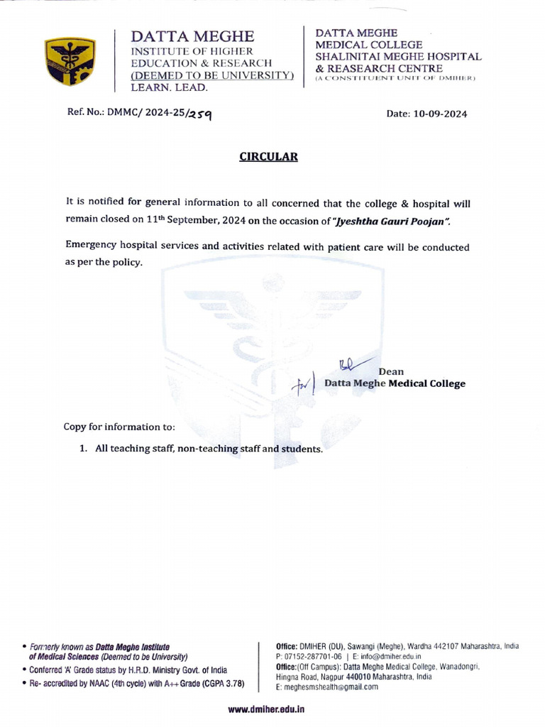 Circular - Jyeshtha Gauri Poojan | PDF