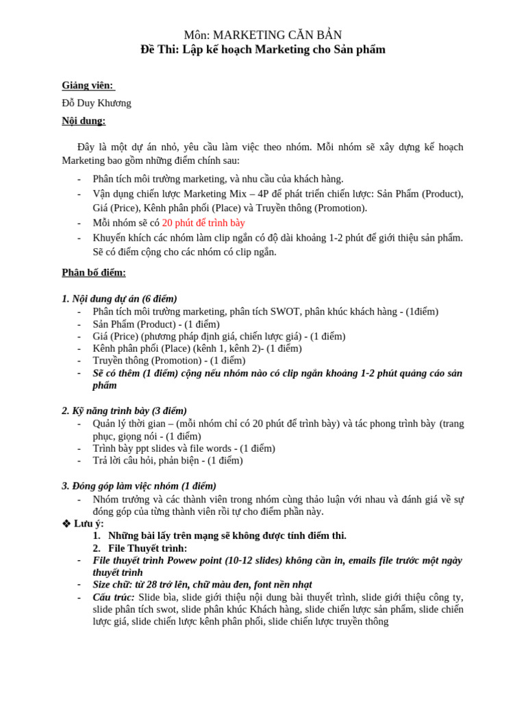 Thuyet Trinh MKTCB | PDF